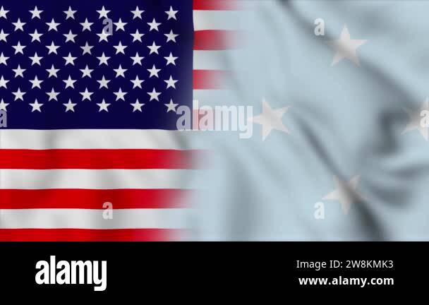 The United States of America and Federated States of Micronesia flag ...