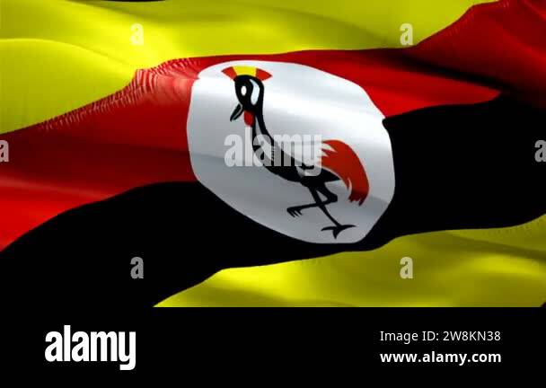 Uganda waving flag. National 3d Swahili flag waving. Sign of Uganda ...