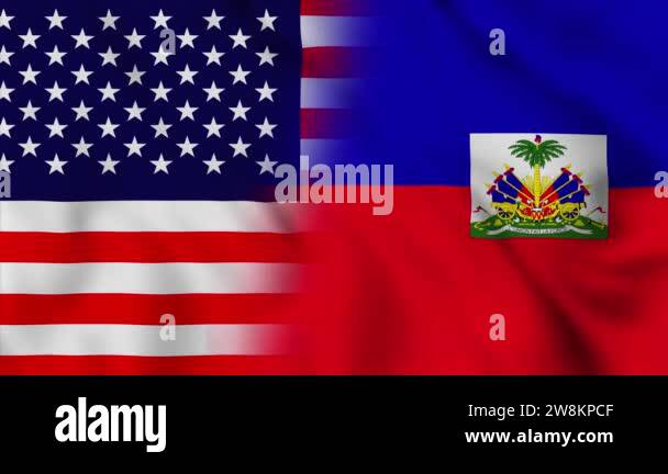 The United States of America and Haiti flag. USA and Haiti Mixed ...