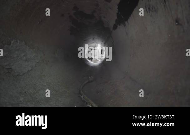 Exit from the dry drainage sewage tunnel pipe. Concrete Drainage Pipe ...