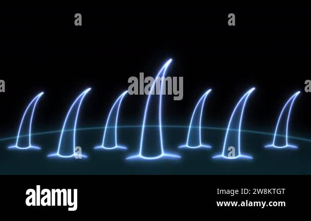 4K Neon Light Hair Animation X ray Close Up And Big Bad Hair line in ...