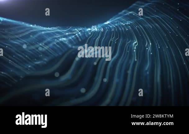 Abstract Light Fiber Strings Flowing Background Loop 4k Animation Of