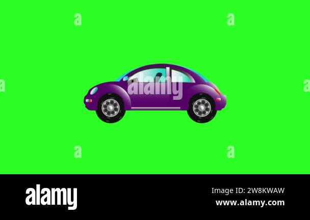 Animation car. Cartoon with car. Toy car.Violet with blue car with ...