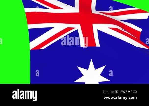Australia waving flag transition 4k and 1080 HD seamless loop animation ...