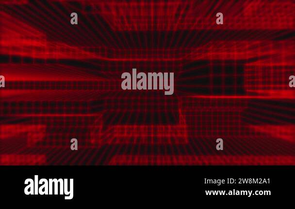 Retro red glowing wireframe grid motion background animation. This 1980s style vintage computer ...