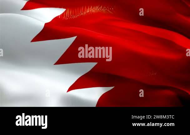 Bahrain flag Closeup 1080p Full HD 1920X1080 footage video waving in ...