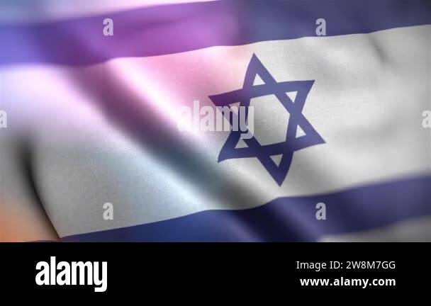 International flag of Israel . Israel flag seamless closeup waving ...