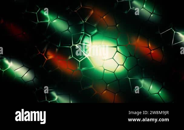 Chloroplast under a microscope, cell division. Motion. Abstract visualization of a cell ...