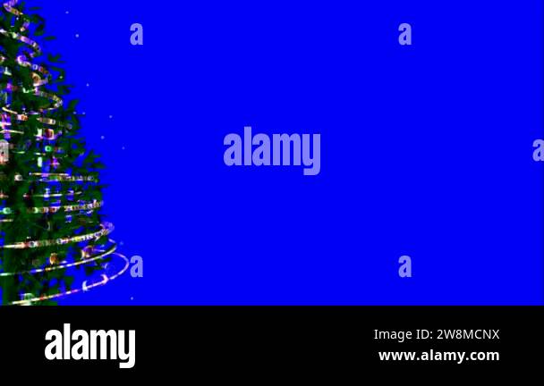 Animated rotating green Christmas tree with snow falling in background ...