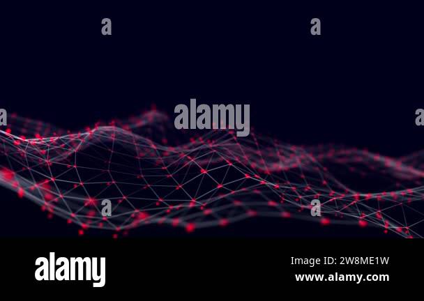 Hexagonal digital communication structure. Connection of dots and lines ...
