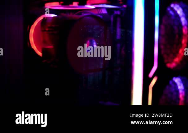 rgb fan in pc case. Rainbow ropeller for cooling computer components ...