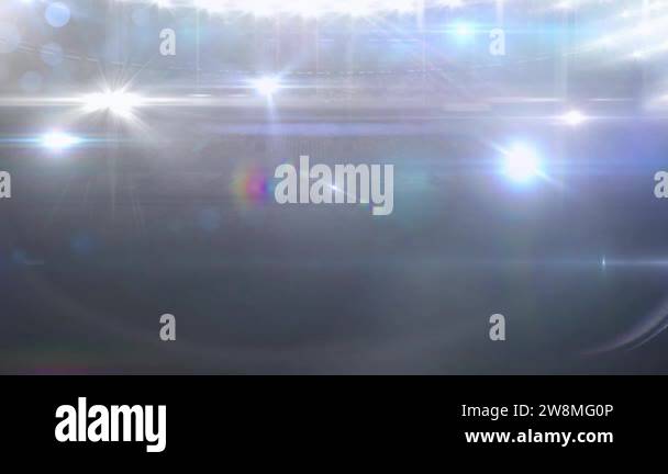 Animation of blinking lights over stadium. global sports, competition ...