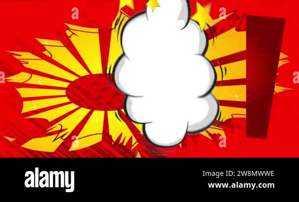 Happy No. Motion poster. 4k animated Comic book word text moving on ...