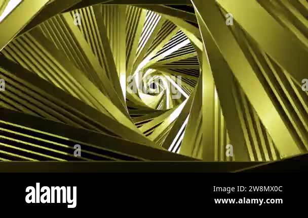 Triangular spiral twisted corridor, geometric spinning background, seamless loop. Motion ...