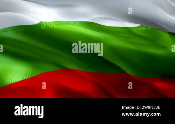 Bulgaria waving flag. National 3d Bulgarian flag waving. Sign of ...