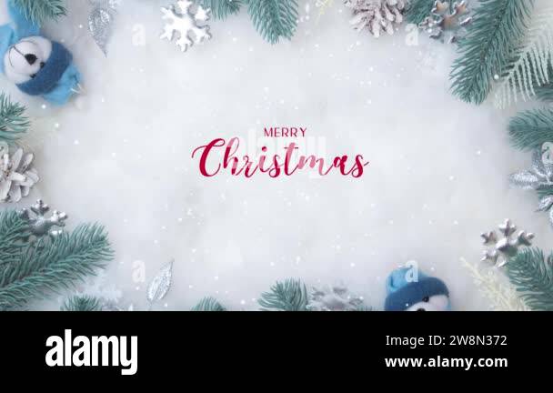 Merry Christmas animated background 4k with twinkling garland and ...