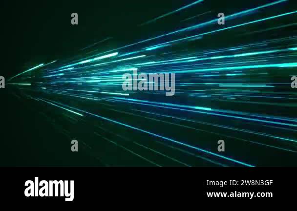 4K Loop Animation Digital Technology Stream Super Fast Speed Lines From ...