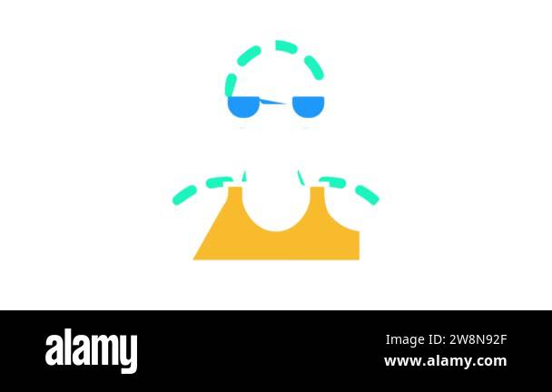 invisible fantasy character color icon animation Stock Video Footage ...