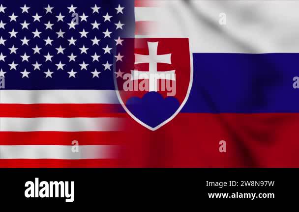 The United States of America and Slovakia flag. USA and Slovakia Mixed ...