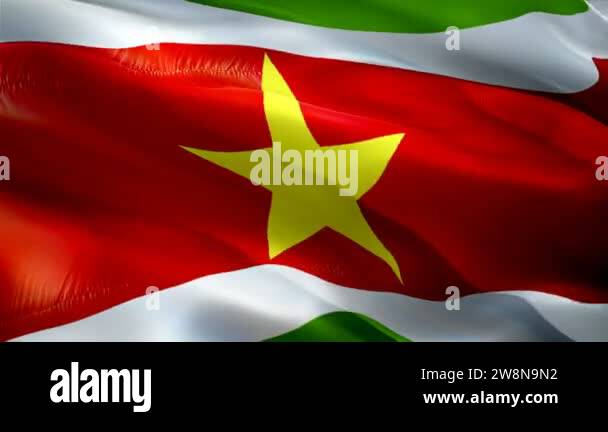 Suriname waving flag. National 3d Surinam flag waving. Sign of Suriname ...