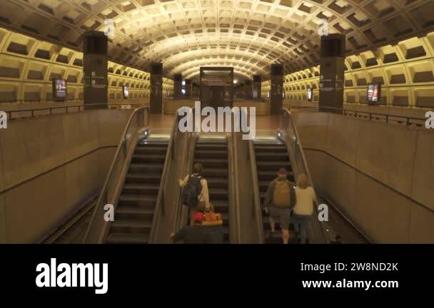 Washington DC, USA Metro System Subway Train Station Beautiful ...