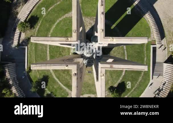SOFIA, BULGARIA - SEPTEMBER 26, 2021: Aerial view of Memorial of Flag ...