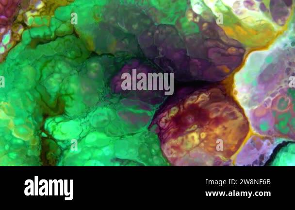 Colorful Abstract psychedelic liquid fluid light show, ink paint ...