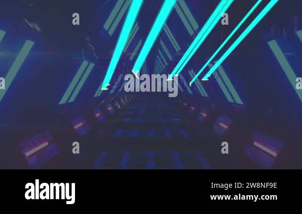 Animation of on air text over neon lines on black background. global ...