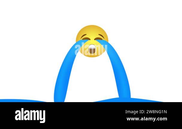 Emoji Crying in Funny Style with lot of tears Filling the Ocean. 4K ...