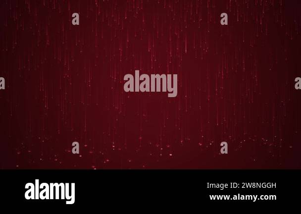 Digital red rain loop animation. Abstract technology background with ...