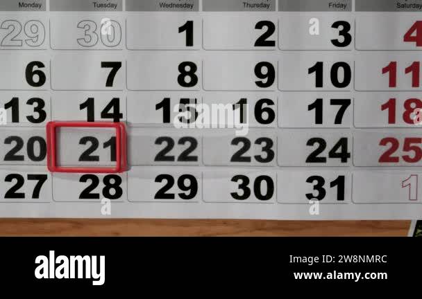 Change days of the week on the calendar with stop motion animation ...