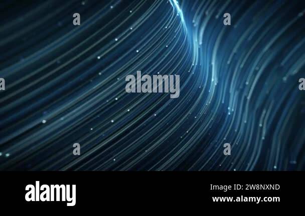 Abstract Light Fiber Strings Flowing Background Loop/ 4k animation of ...