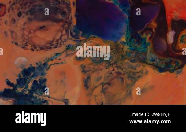 Colorful Abstract psychedelic liquid fluid light show, ink paint ...