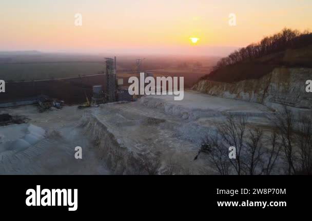 Cement factory at open pit mining of construction sand stone materials ...