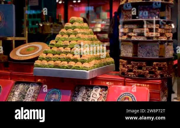 ISTANBUL, TURKEY - OCTOBER 12 ,2021: baklava sweets. turkish dessert ...