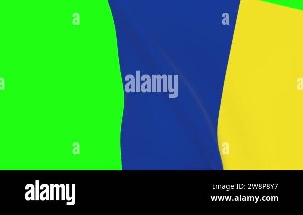 Romania waving flag transition 4k and 1080 HD seamless loop animation ...