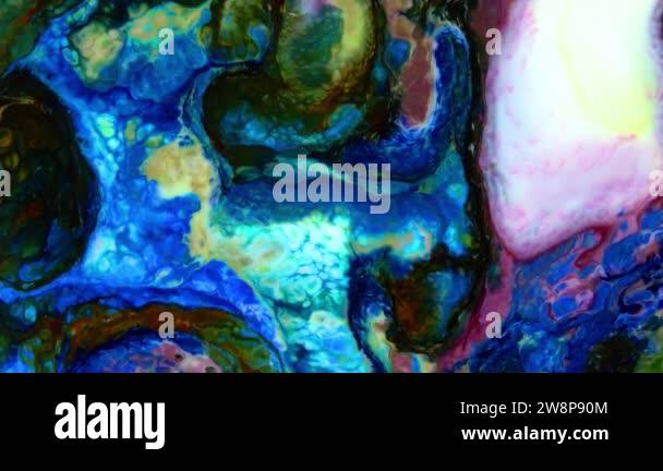 Colorful Abstract psychedelic liquid fluid light show, ink paint ...