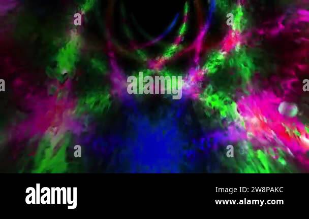 Stream Of Moving Bubbles And Colored Lines Motion Projection Of Colored Light Lines On Flow Of