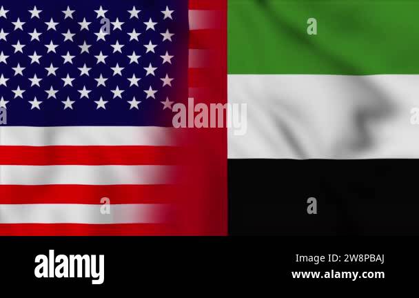 The United States of America and the United Arab Emirates flag. USA and ...