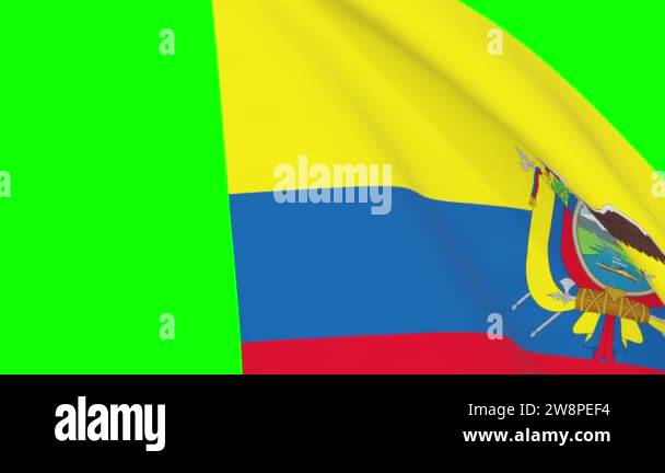 Ecuador waving flag transition 4k and 1080 HD seamless loop animation ...