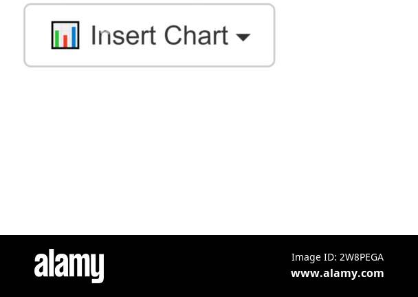 Cursor Slides Over And Clicks Insert Pie Chart In Spreadsheet Mouse Pointer On Device Computer 