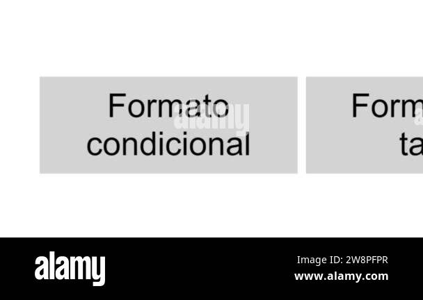 Spanish Cursor Slides Over And Clicks Conditional Formatting To Highlight Data Spreadsheet