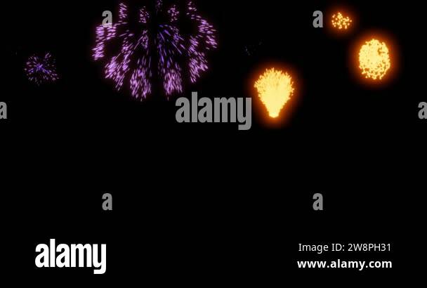 Fireworks display in the night sky. Video firework background ...