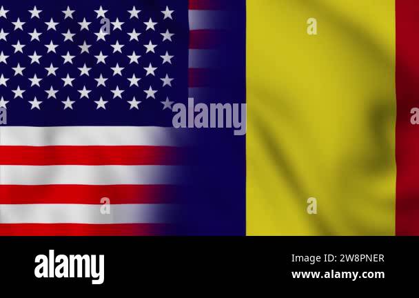 The United States of America and Romania flag. USA and Romania Mixed ...