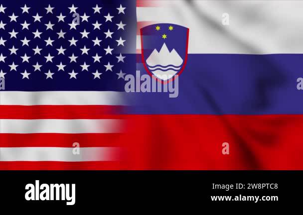 The United States of America and Slovenia flag. The USA and Slovenia ...