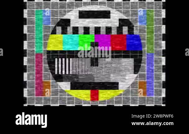 Glitch and VHS effects during cesta rendering of the old tv. SMPTE ...