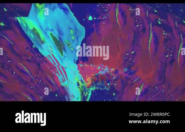 Colorful Abstract psychedelic liquid fluid light show, ink paint ...