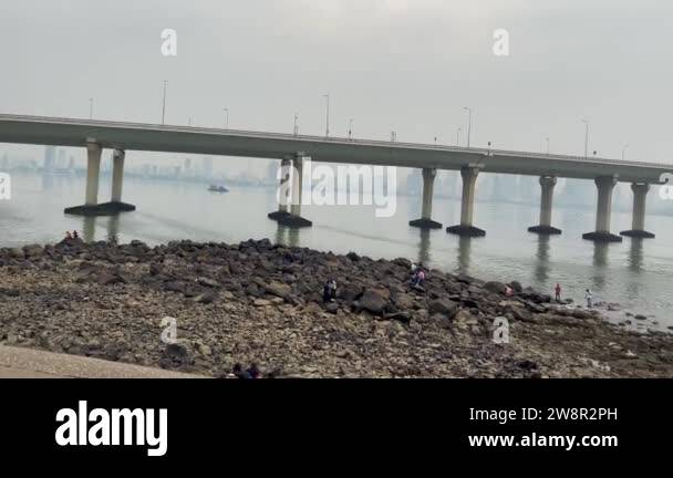 Mumbai, India- December 1,2021: Locals enjoying the view of Bandra ...