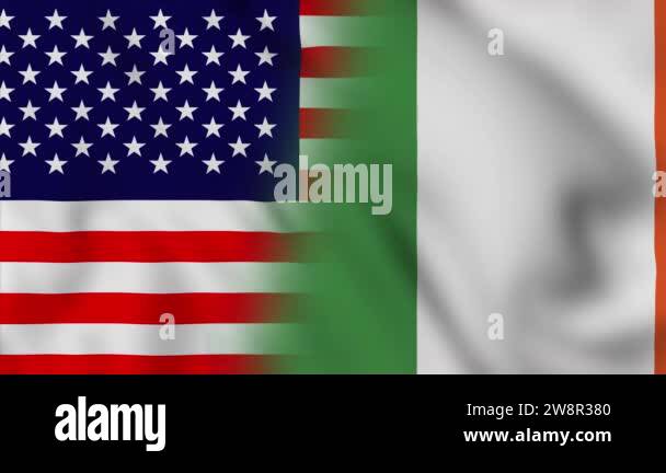 The United States of America and Ireland flag. The USA and Ireland ...