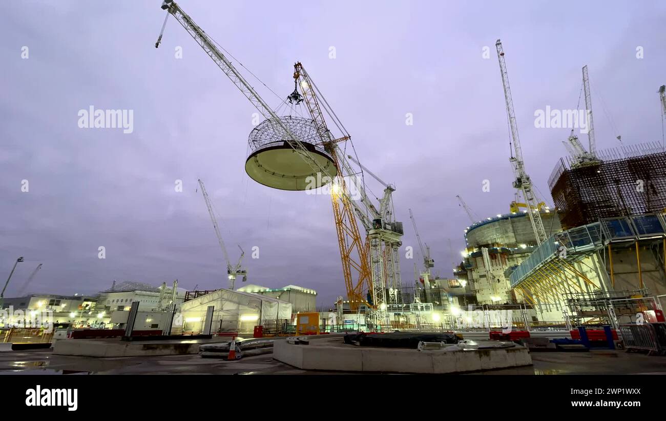 World's largest crane lifts steel dome onto Hinkley Point C's first ...